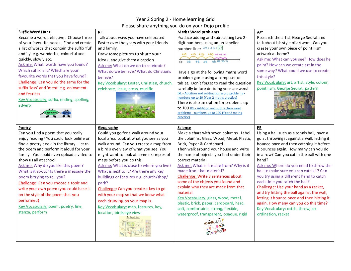 Year 2 Spring 2 Home Learning | Abbots Farm Infant and Preschool